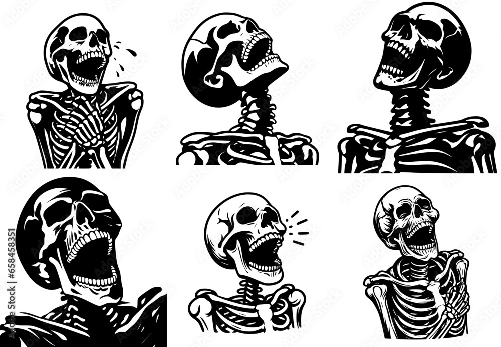 Funny Skeleton One-Line Drawing: Bones to Be Wild, vector Stock Vector ...
