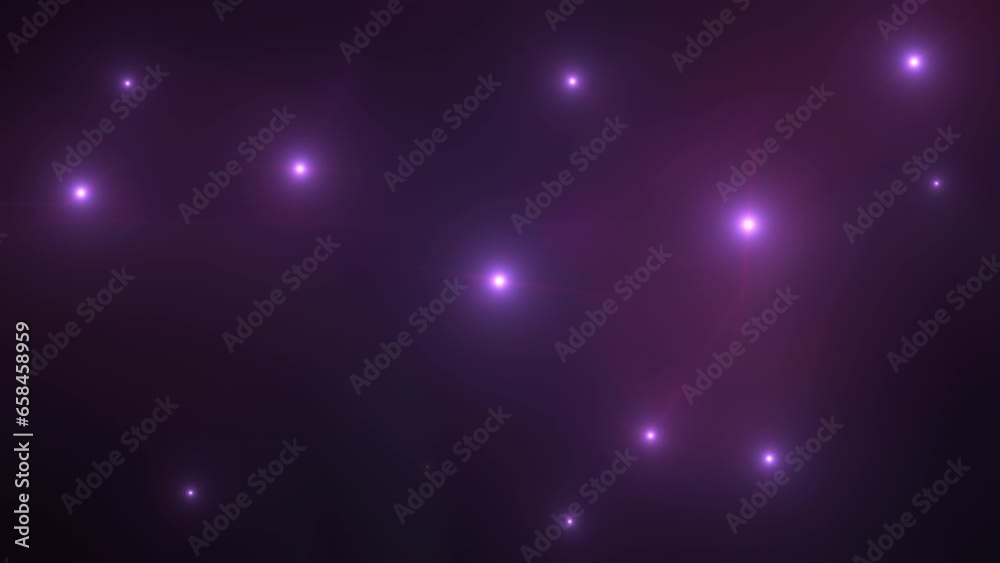 Loop glow flickering pink purple flashing optical lens flares stars ...