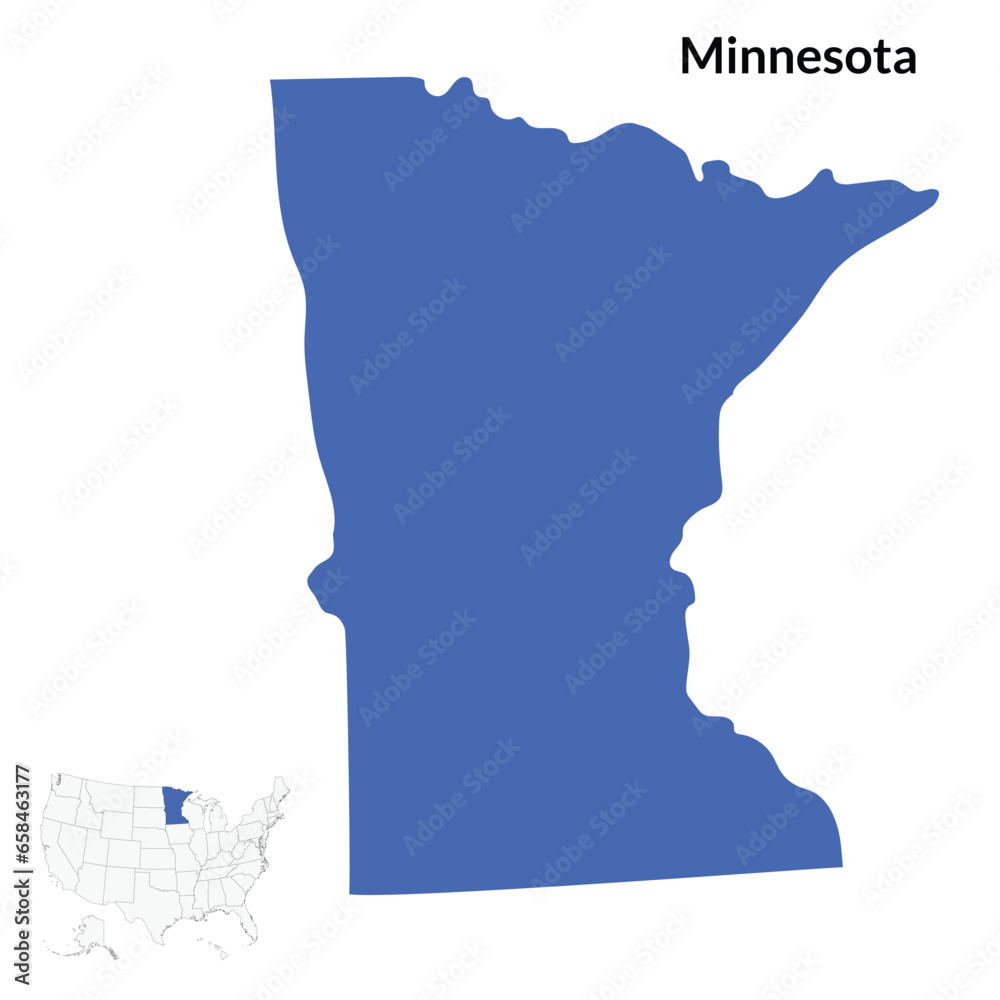 Map of Minnesota. Minnesota map. USA map Stock Vector | Adobe Stock
