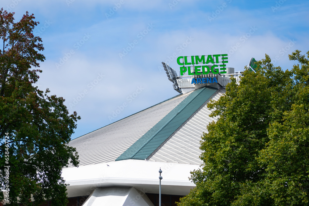 Seattle, WA, USA - October 1 , 2023: The Climate Pledge Arena in the ...