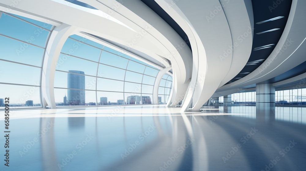 Generative AI : Modern building interior ground background Stock ...
