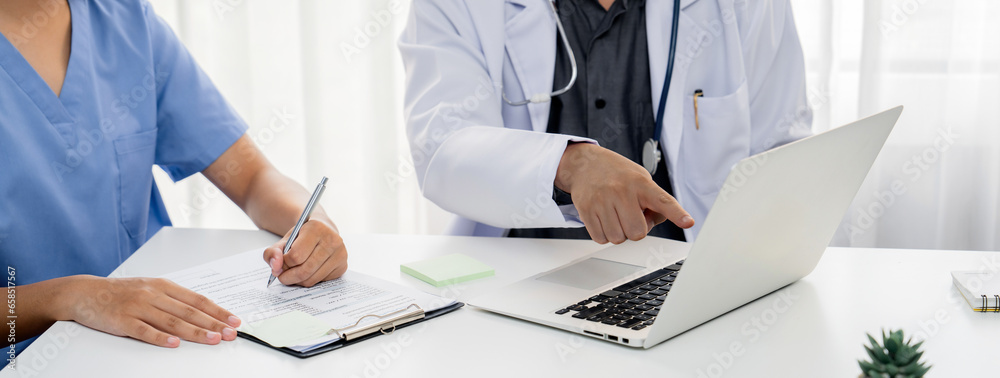 Professional various team of medical working and planning medical ...