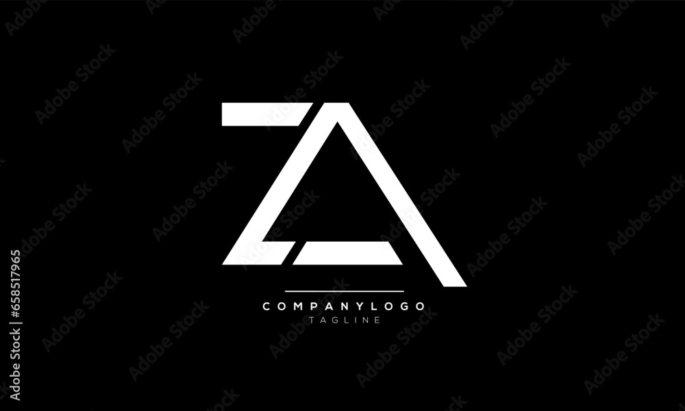 Monogram ZA,ZA logo ,ZA INITIAL,ZA letter Stock-Vektorgrafik | Adobe Stock