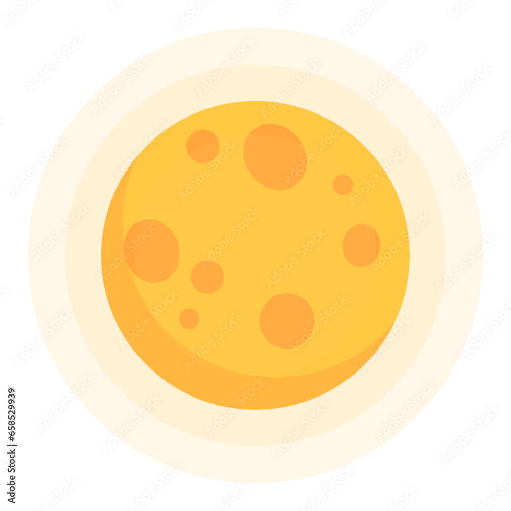 Vector full moon in cartoon style icon astronomy earth satellite vector ...