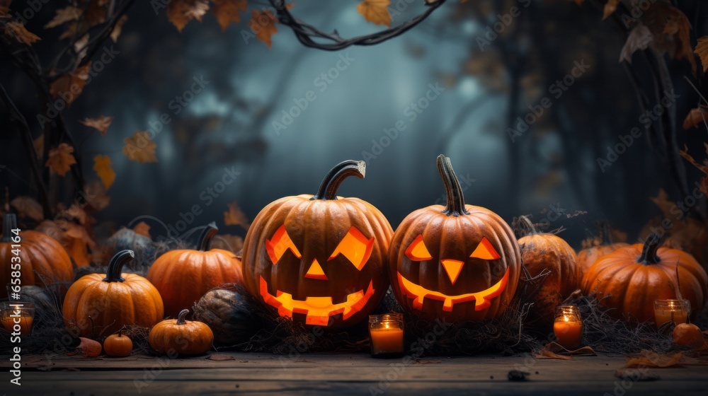 Illustration of a spooky Halloween themed background created with ...