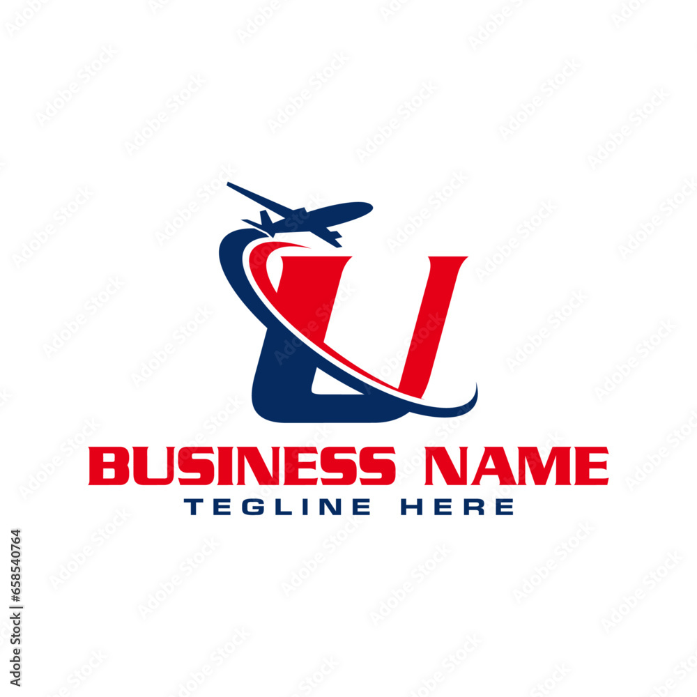 U Letter Aircraft Logo | U Travel Logo | U Airplane Logo | U Aviation ...