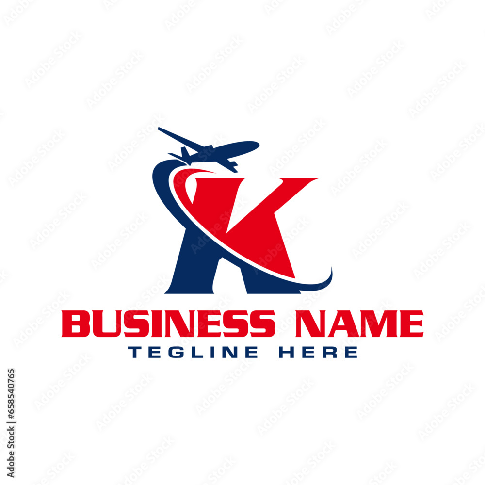 K Letter Aircraft Logo | K Travel Logo | K Airplane Logo | K Aviation ...