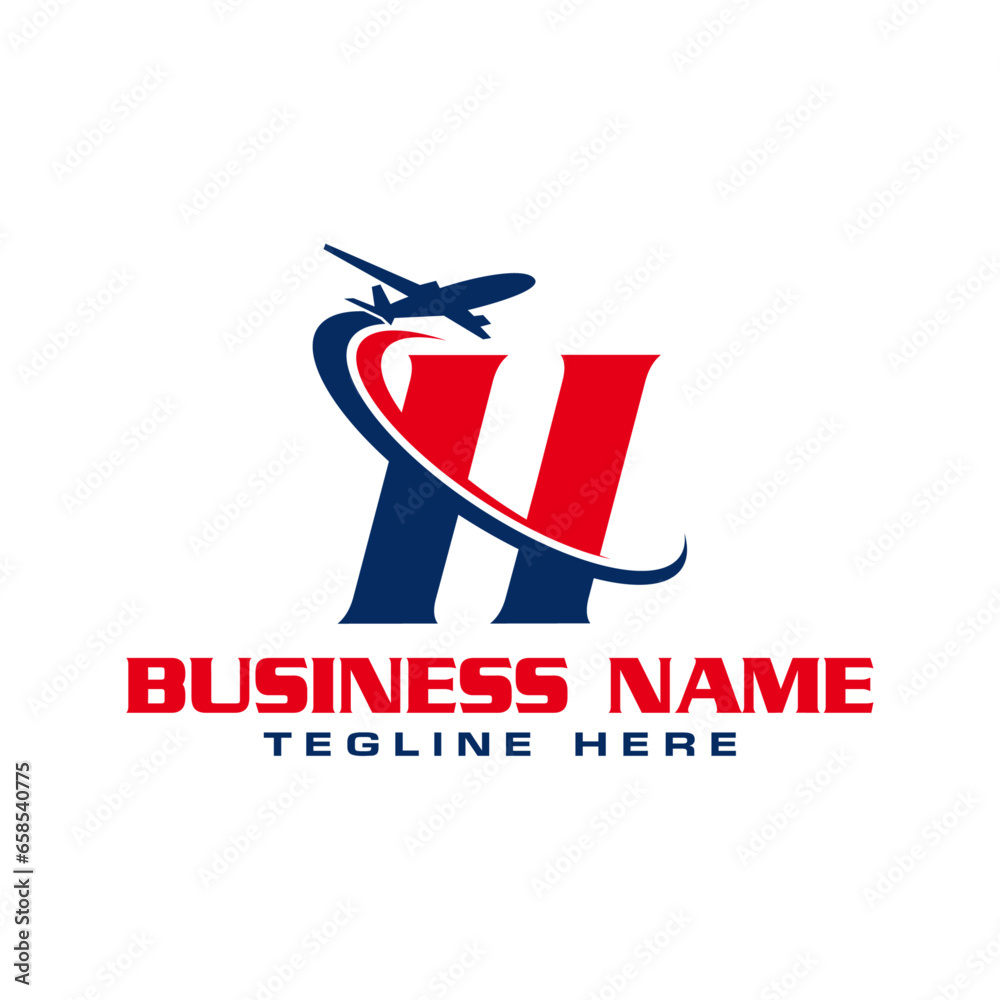 H Letter Aircraft Logo | H Travel Logo | H Airplane Logo | H Aviation ...