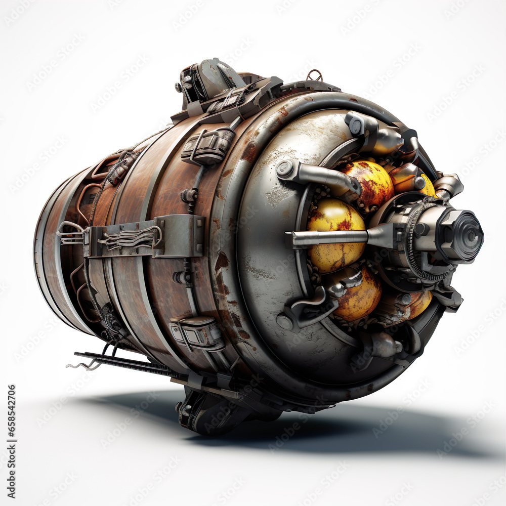 Atomic nuclear bomb isolated on white background. Concept generated AI image illustration ...