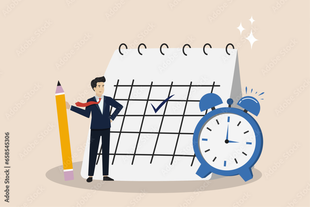 Schedule business appointment, work project plan or reminder concept ...
