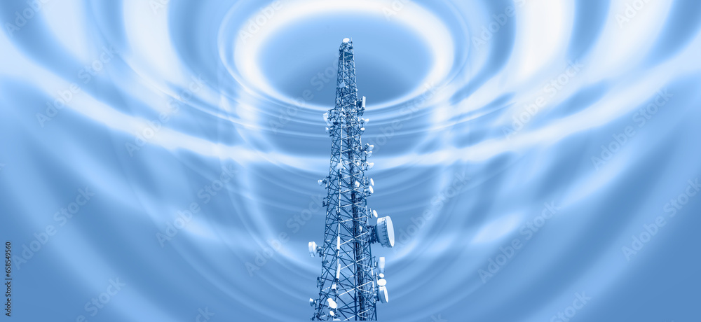 Photo Antenna tower of telecommunication and Phone base station with TV ...