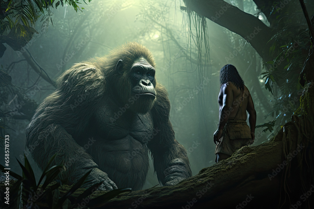 Gigantopithecus Giant Ape Stock Illustration | Adobe Stock