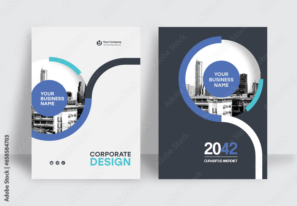 Blue and Green Green Book Cover Layout Stock Template | Adobe Stock