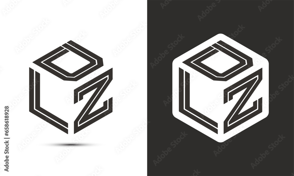 DLZ letter logo design with illustrator cube logo, vector logo modern ...