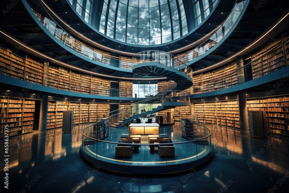 Explore the rich world of knowledge in this modern library. With its ...