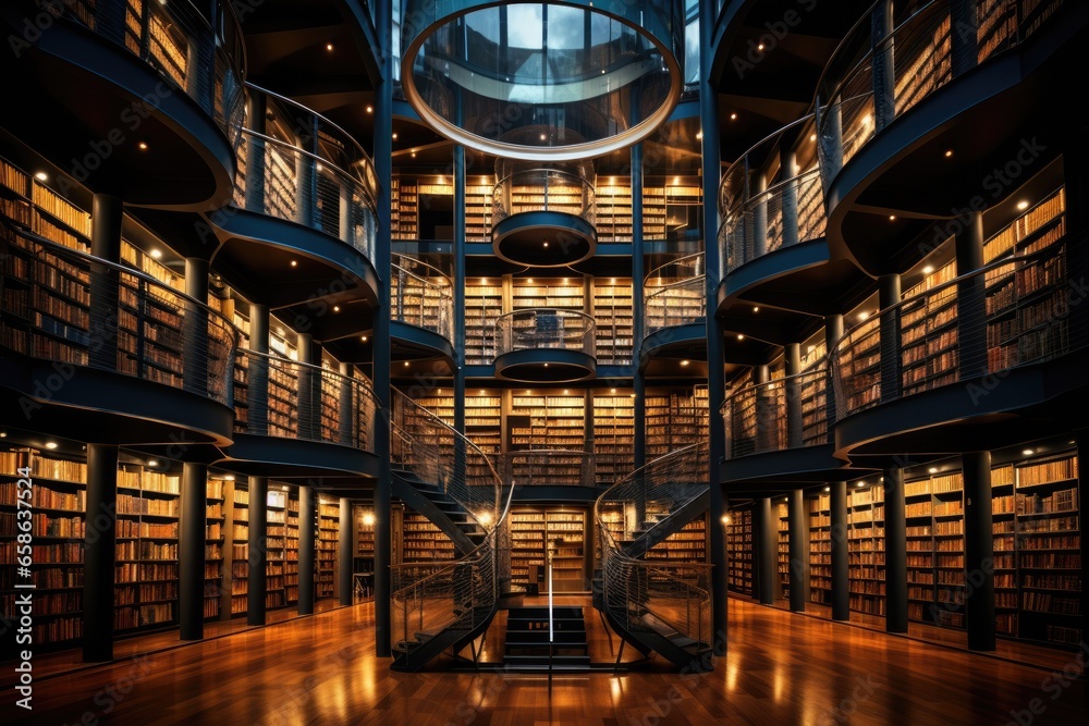 Explore the rich world of knowledge in this modern library. With its ...