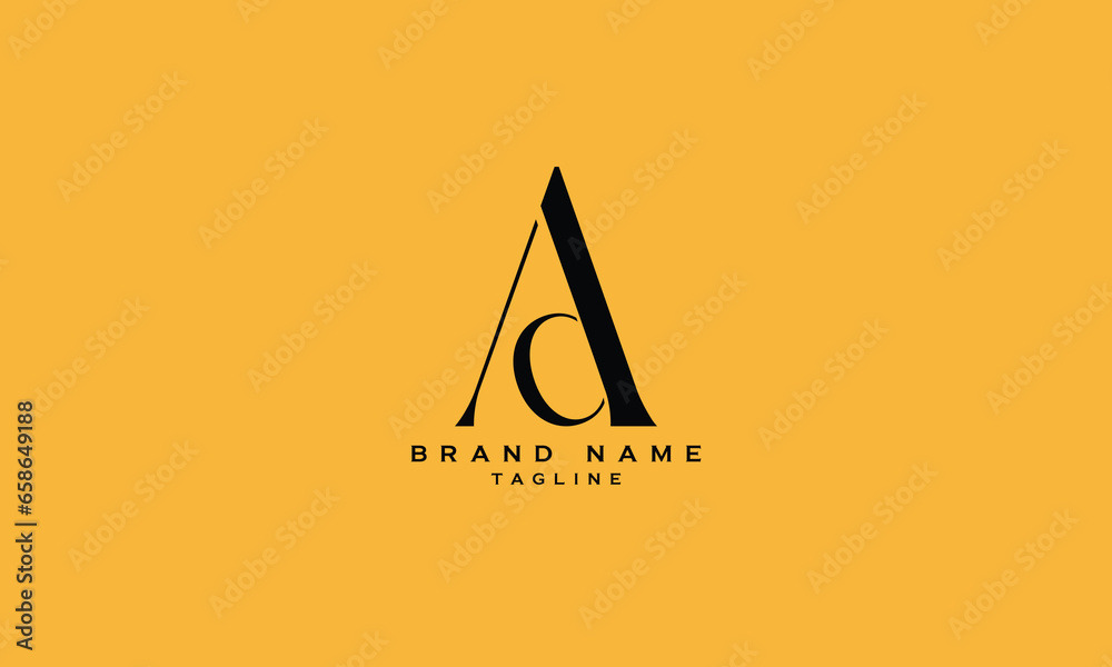 ACD, ADC, CAD, CDA, DCA, DAC, AD, DA, AC, CA, Abstract initial monogram ...