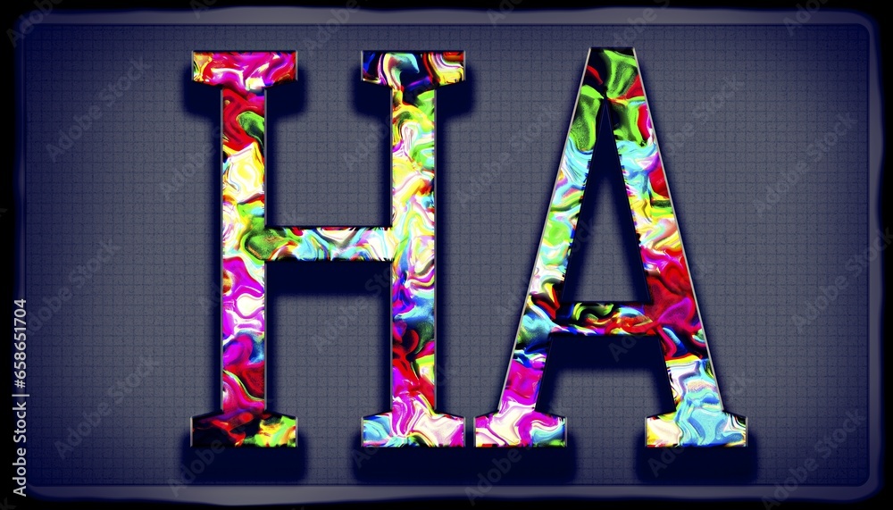 Double letter signature HA in an unique design named Painter rough ...