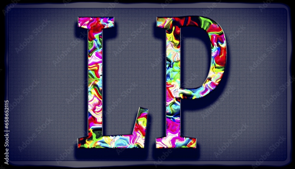 Double letter signature LP in an unique design named Painter rough ...