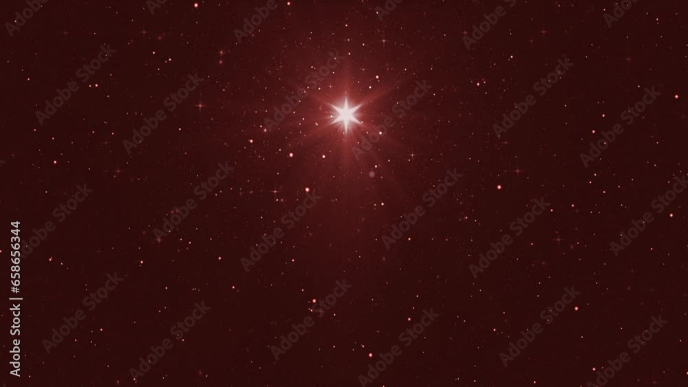 Star of Jesus with rays of light on red background. Christmas star ...