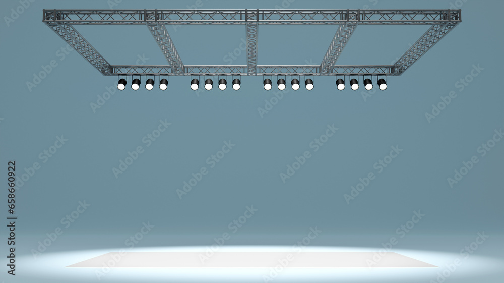 3D rendering of lighting and spotlight with rigging truss system for ...