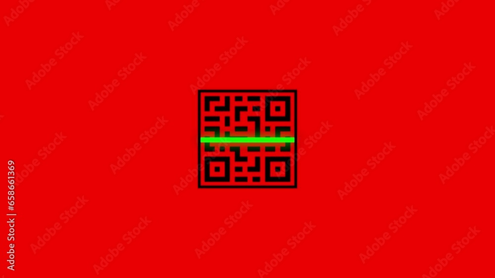 QR code animation. Scan qr code icon with laser. Isolated on white ...