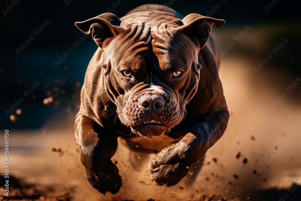 Angry Aggressive Mad Dog Running On Camera Stock Photo | Adobe Stock