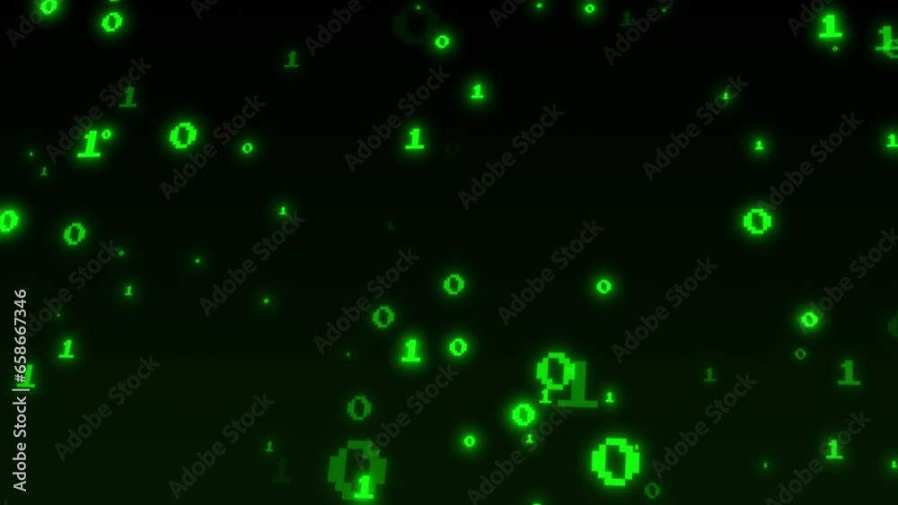 Pixel digits 0 and 1 Loop animation Design Element in retro game style ...