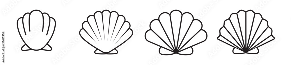 simple sea shell icon pearl Stock Vector | Adobe Stock