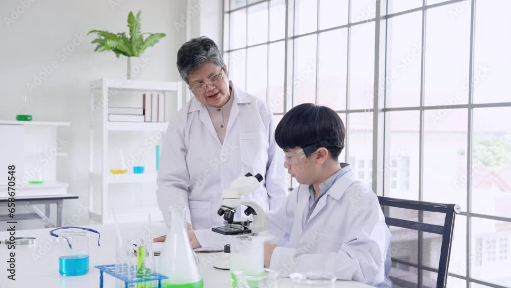 Elderly woman nearing retirement Elementary school science teacher ...