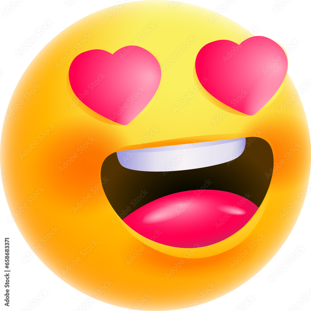 falling in love emoji, Smiling emoticon Face with Heart Eyes, happy ...