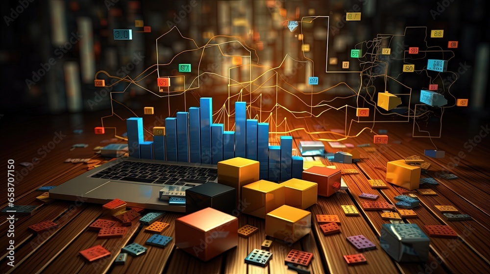 Business symbols icons representing business and processes learning and ...