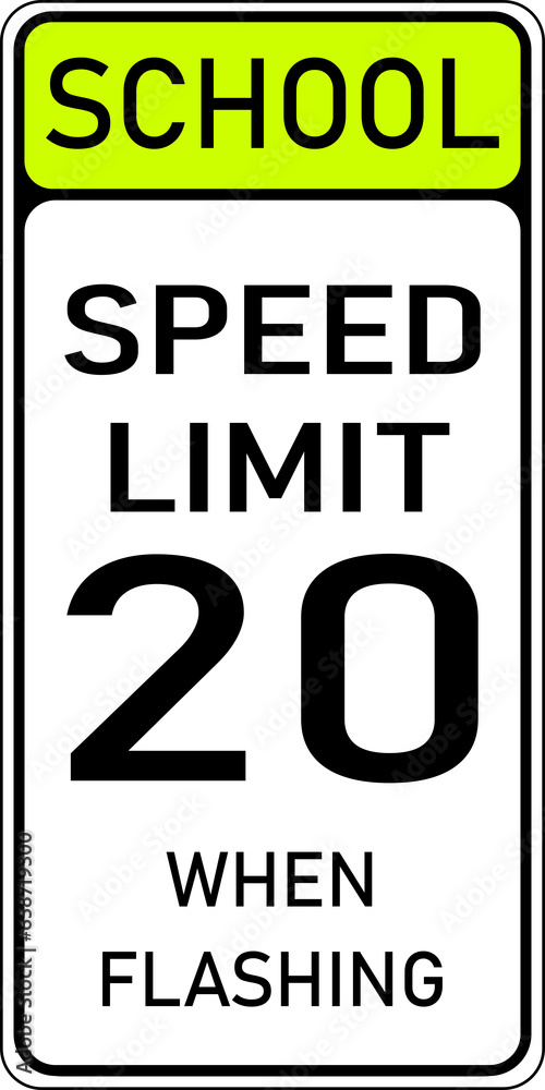 Vector graphic of a USA School Zone Speed Limit When Flashing mutcd ...