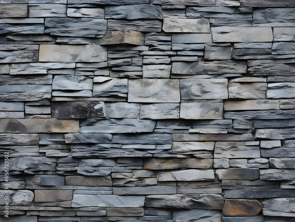 Generate an image depicting a detailed rock wall similar to a stacked ...