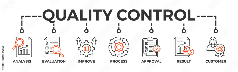 Quality control banner web icon vector illustration concept for product ...