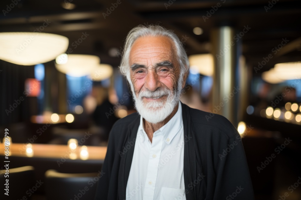 Portrait smiling healthy senior elderly man male successful millionaire ...