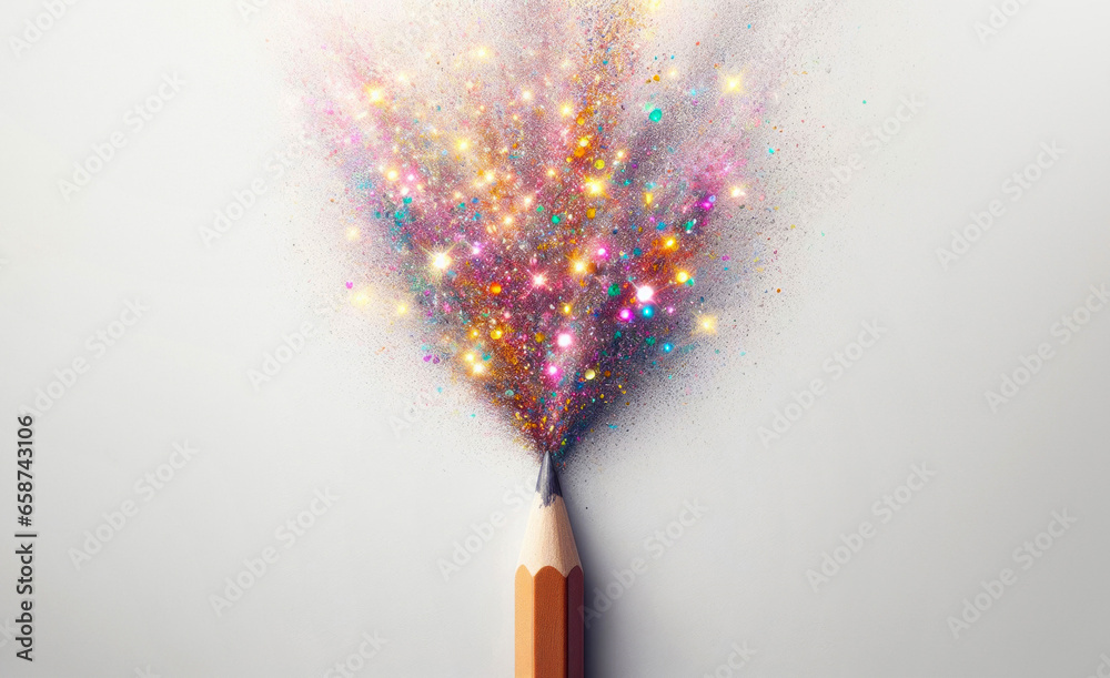 Multicolor sparkling glitters and colorful pigments exploding from the ...