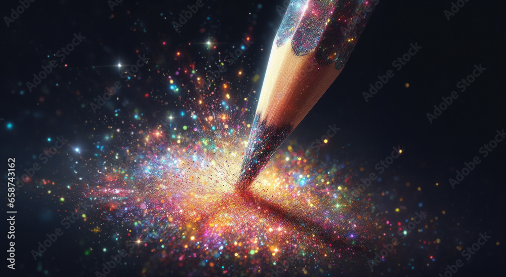 Multicolor sparkling glitters and colorful pigments exploding from the ...