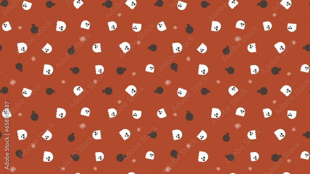 Looping Halloween background animation with ghosts, poison bottles, and ...