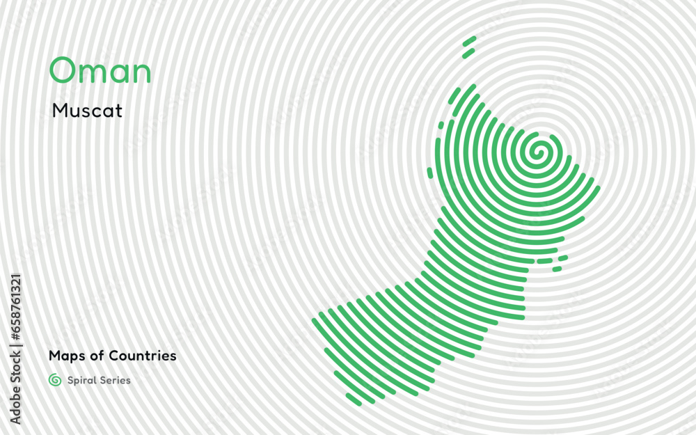 Creative map of Oman. Political map. Capital Muscat. World Countries ...