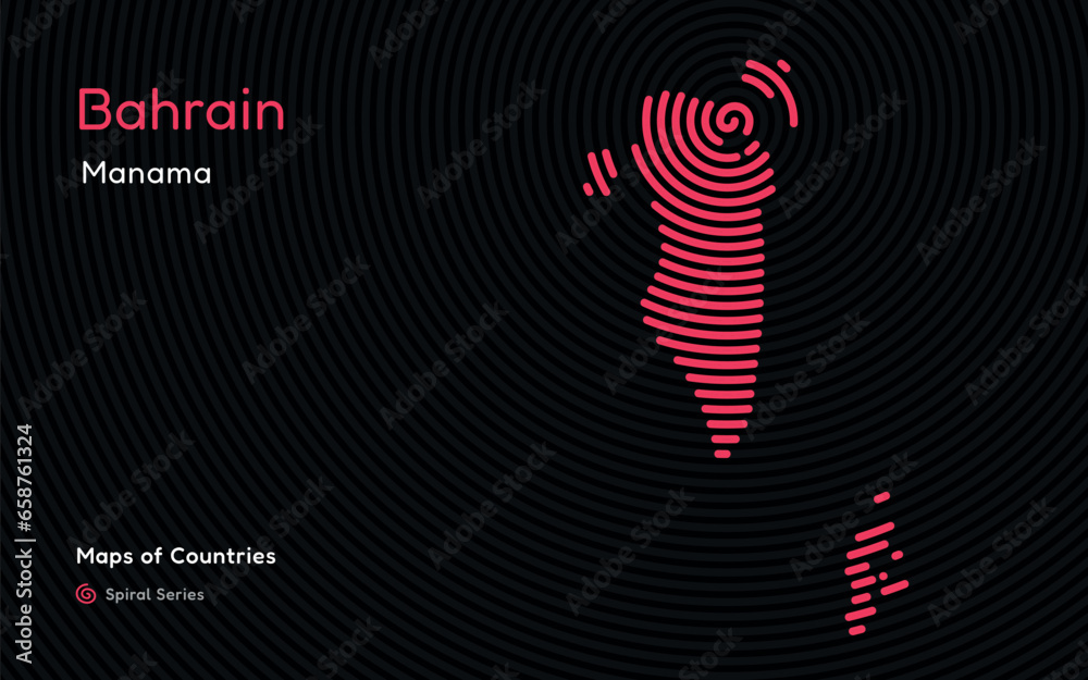 Creative map of Bahrain. Political map. Capital Manama. World Countries ...