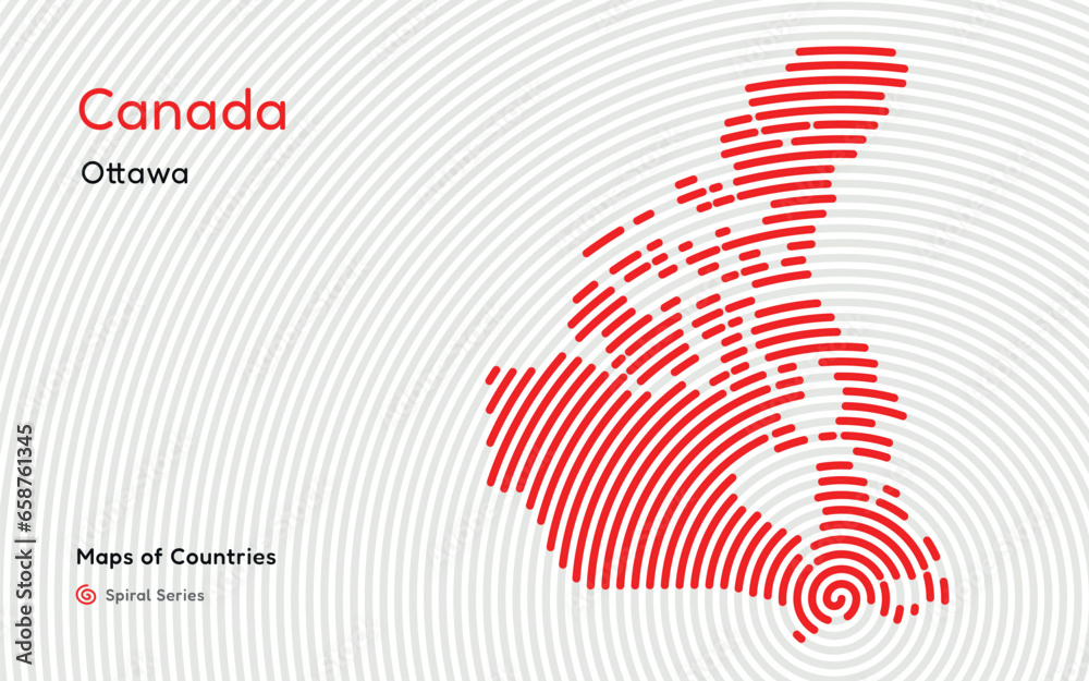 Creative map of Canada. Political map. Capital Ottawa. World Countries ...