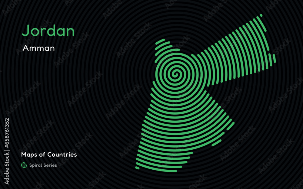 Creative map of Jordan. Political map. Capital Amman. World Countries ...