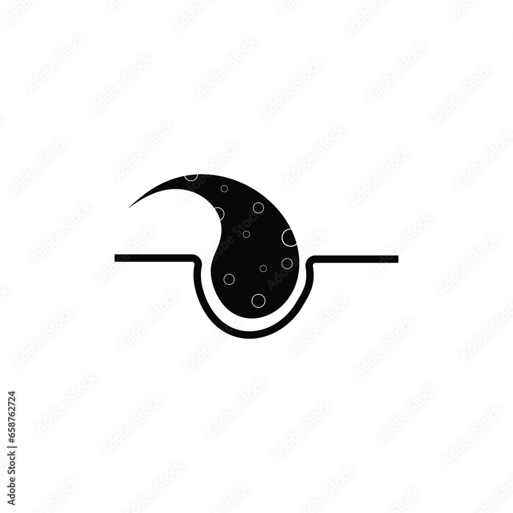 Dandruff in the hair icon. Simple style dandruff in the hair company ...