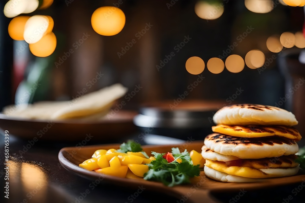 ?The most important thing in the picture is Arepas, which is a type of ...