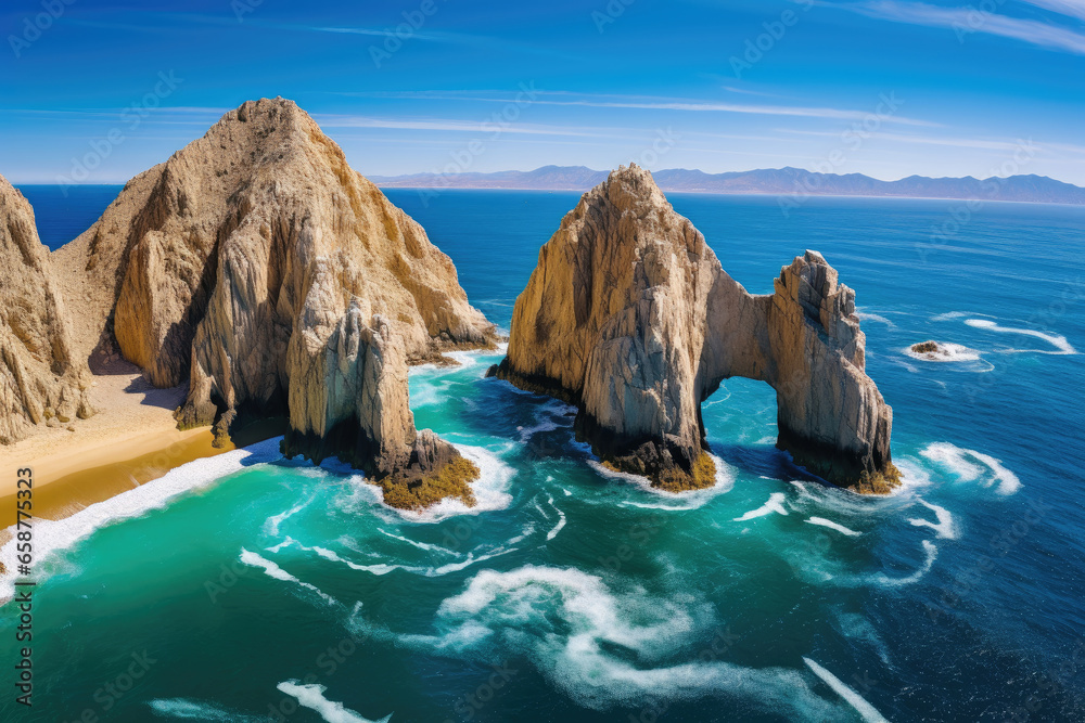 Aerial top view Landscape of coast Sea background, Beach with clear ...