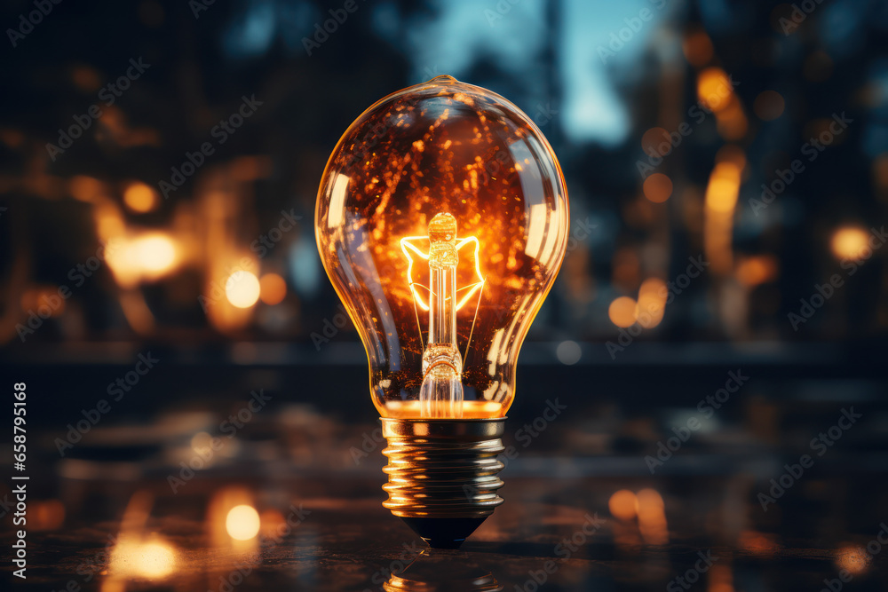 A light bulb turning on, representing the moment of inspiration and ...