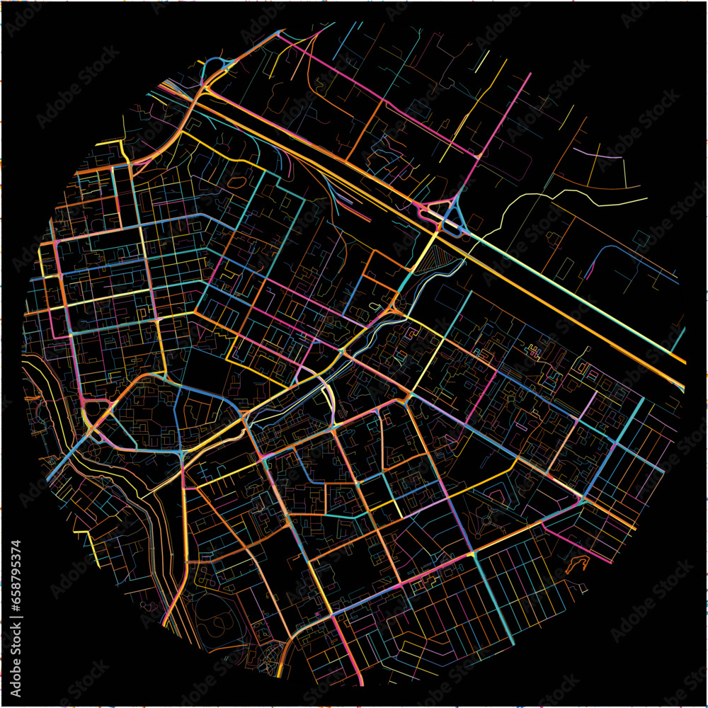 Colorful Map of Astana, Capital with all major and minor roads. Stock ...