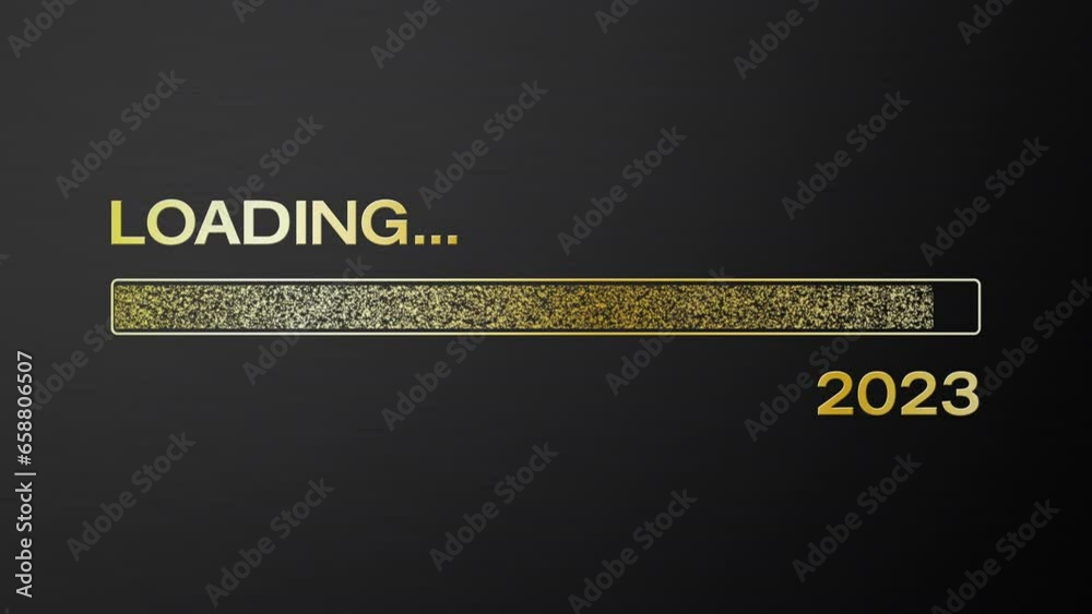 Video animation of loading bar in gold with the message loading 2024 ...