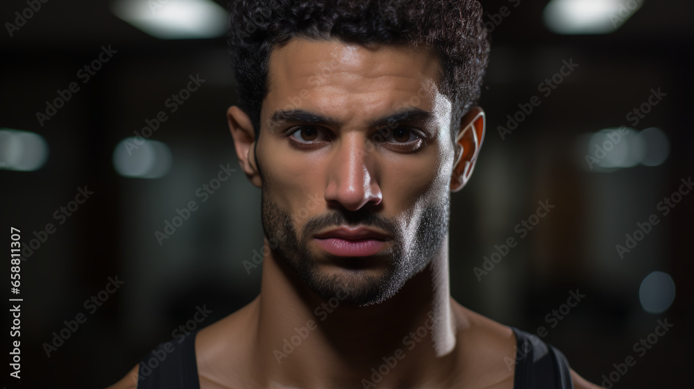 a fitness model showcases their sculpted physique in the gym's mirrored ...